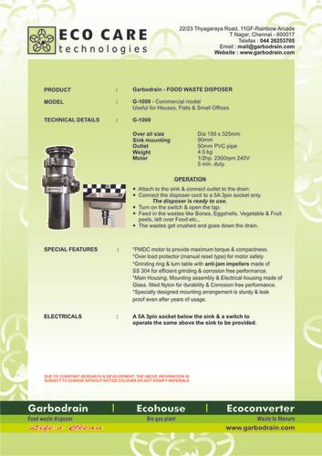 Ecocare Zone, Food Waste Disposer Franchise, Kitchen Waste Crusher ...