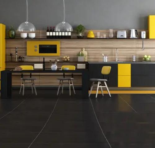 Graphite & Gold Yellow Straight Kitchen Franchise, Graphite & Gold ...
